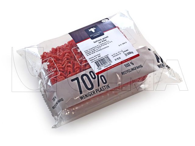 Trayless minced meat packaging in flow pack (hffs) — ULMA Packaging
